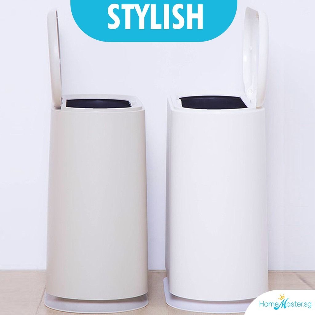 Japan Style Dustbin Simple Bathroom Kitchen Hand Press Trash Bin ...
