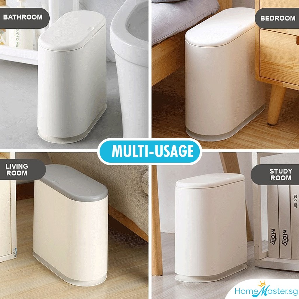 Japan Style Dustbin Simple Bathroom Kitchen Hand Press Trash Bin ...