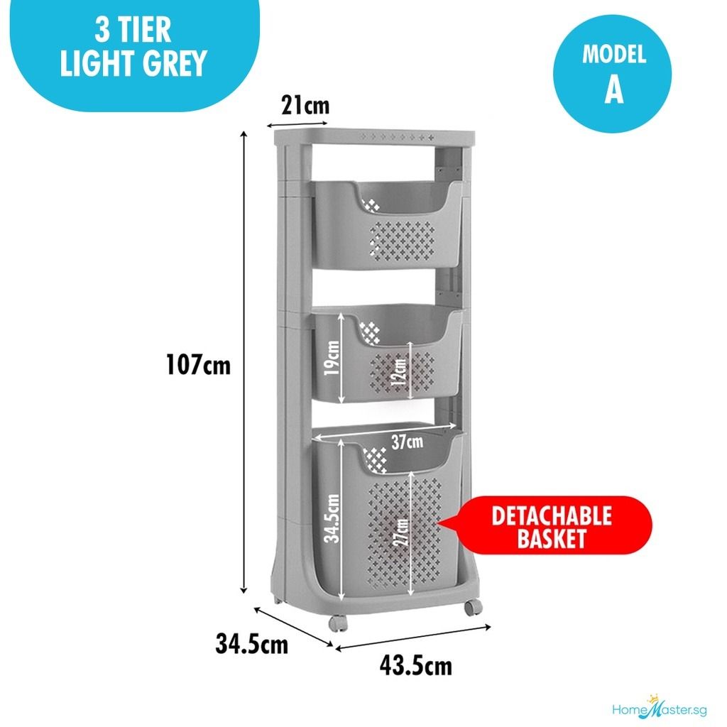 Japan Style Laundry Basket (2-Tier and 3-Tier), Furniture & Home Living ...