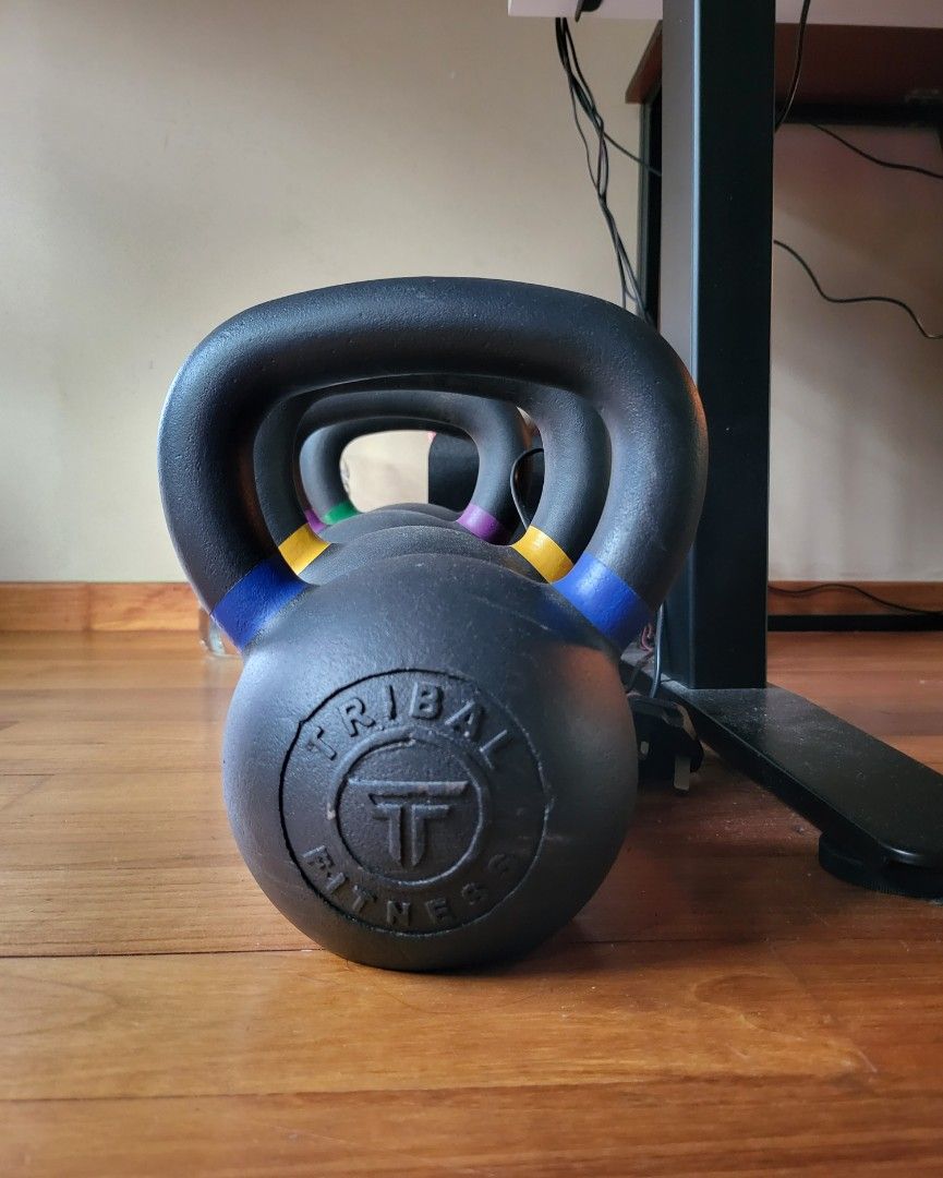 Cast Iron Kettlebell by Tribal Fitness (Full set) (Single Kettlebell ...