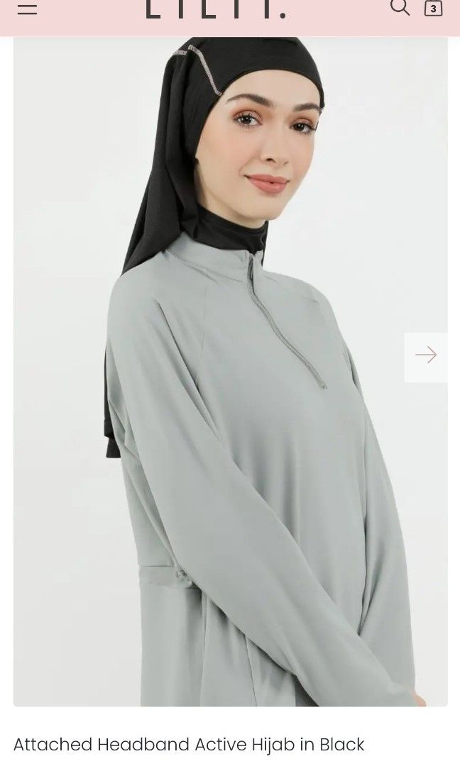 Lilit attached headband activewear hijab, Women's Fashion, Muslimah Fashion, Hijabs on Carousell