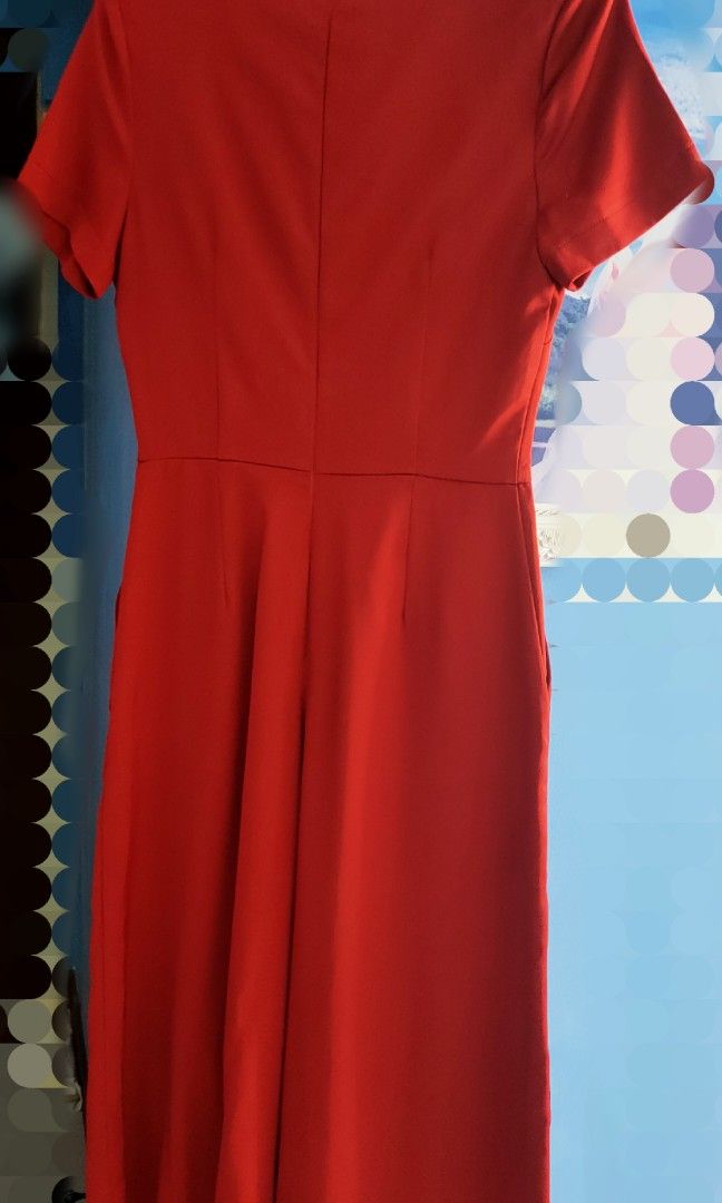 Maroon red dress, Women's Fashion, Dresses & Sets, Jumpsuits on Carousell