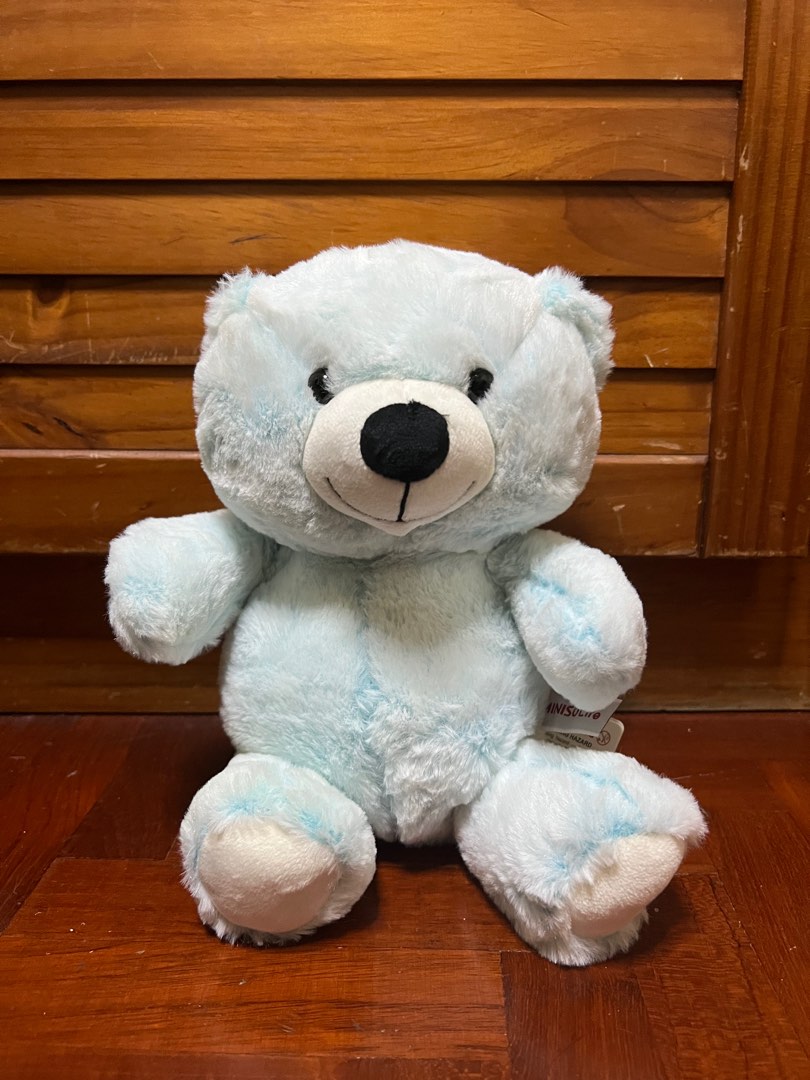 Miniso Blue Bear 30 cm, Hobbies & Toys, Toys & Games on Carousell