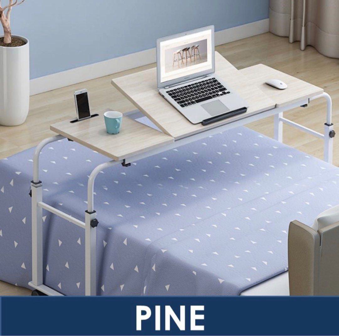 Movable Computer Study Table Desk for Bed Top Usage with Wheels ...