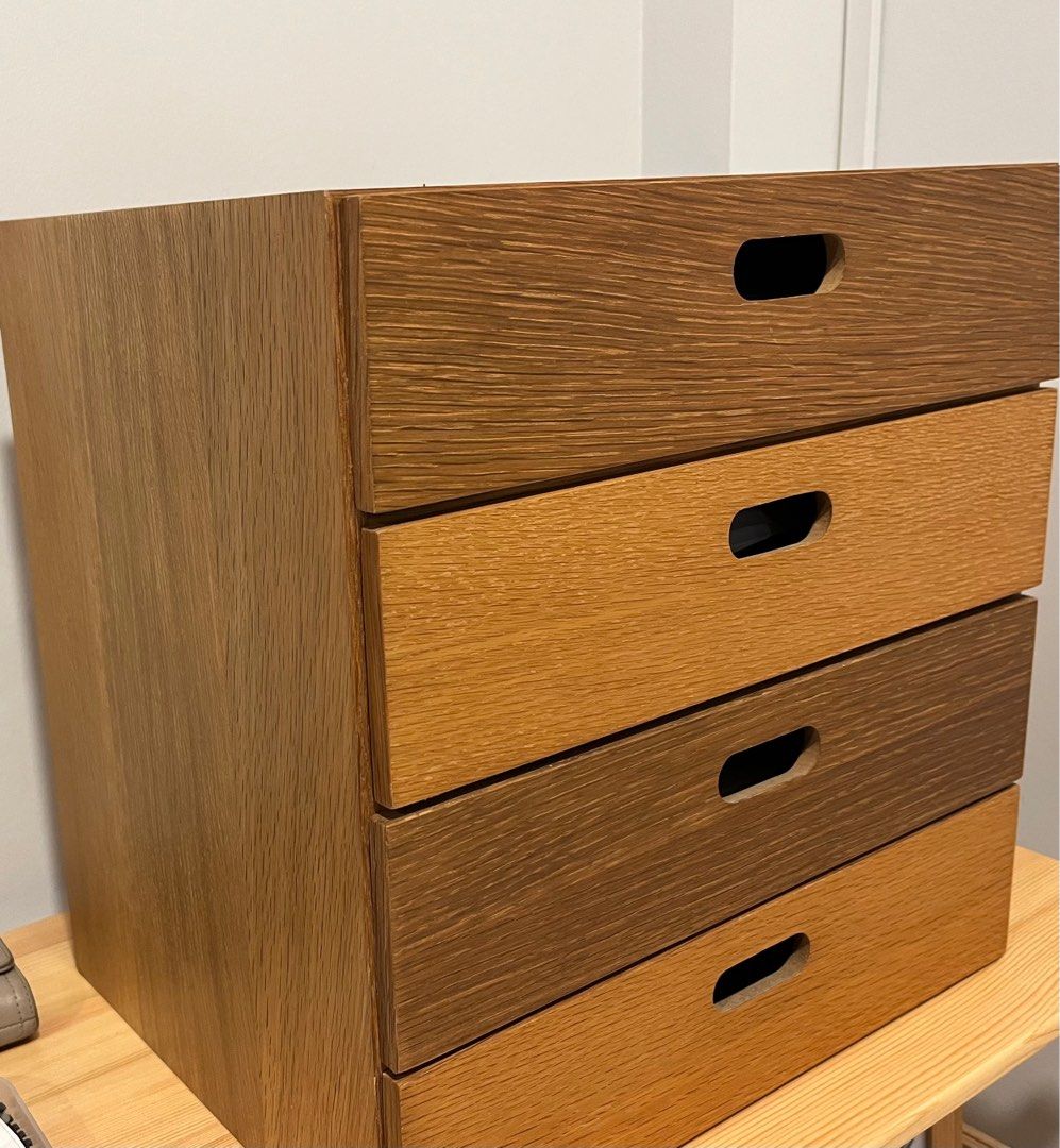 Muji stacking chest 4 drawer. Walnut color., Furniture & Home Living ...