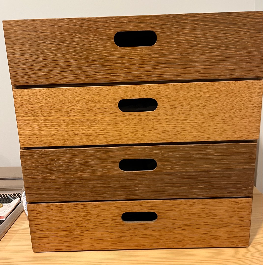 Muji stacking chest 4 drawer. Walnut color., Furniture & Home Living ...
