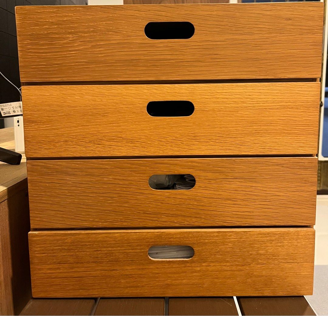 Muji stacking chest 4 drawer. Walnut color., Furniture & Home Living ...