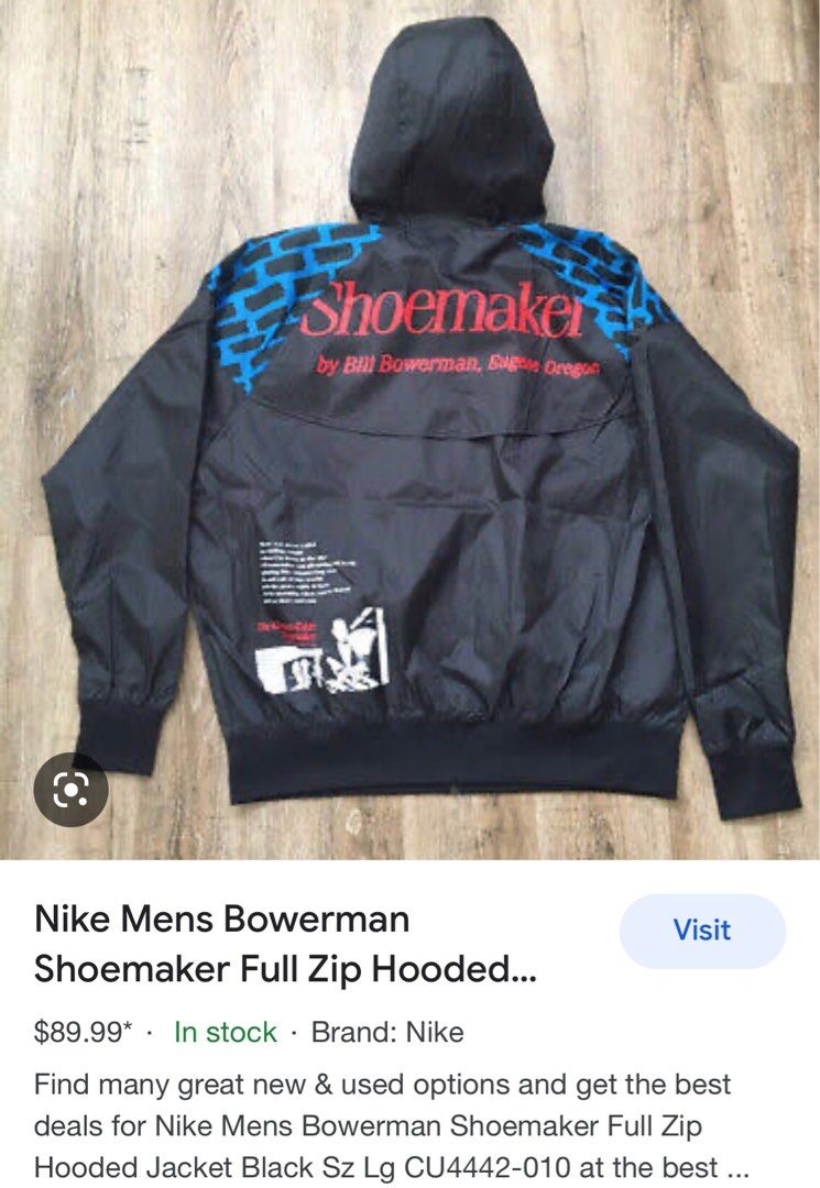 Nike Mens Bowerman Shoemaker Full Zip Hooded Jacket Black, Men's Fashion, Coats, Jackets and ...