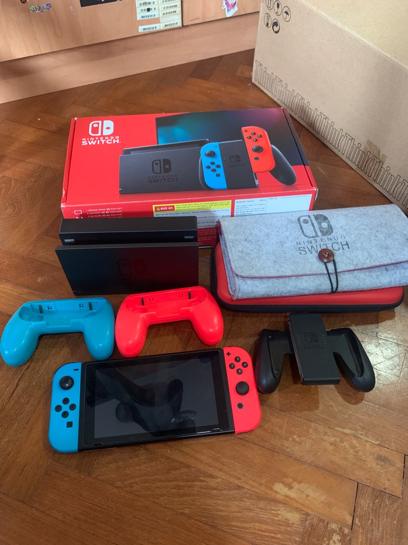 Nintendo Switch Gen 2 Full Set + Extras, Video Gaming, Video Game ...