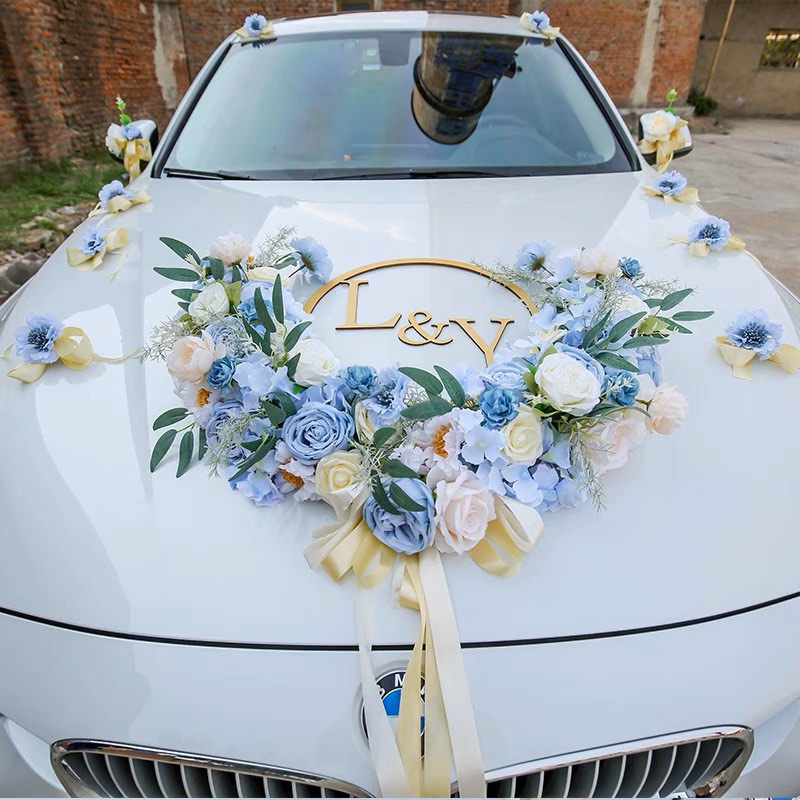 Pastel Blue Champagne Theme Wedding Car Decor, Hobbies & Toys ...