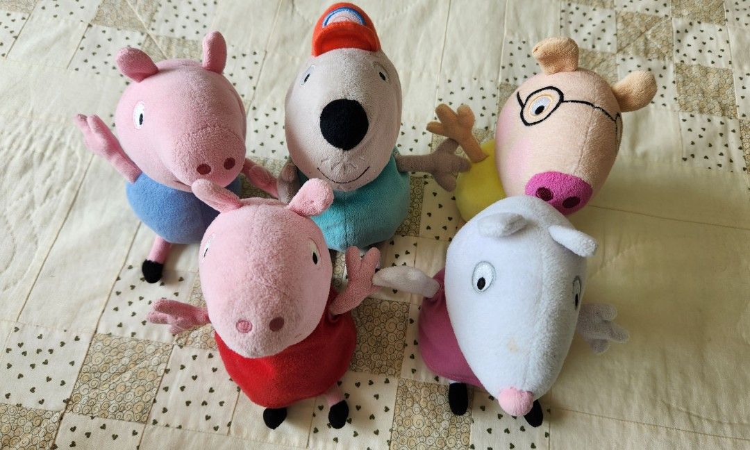 Peppa Pig plush set - Peppa, George Pig, Susie Sheep, Danny Dog and ...