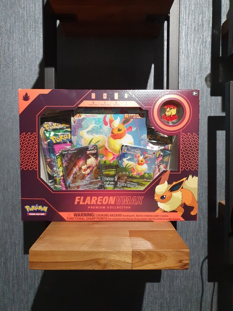 Pokemon TCG Card Flareon VMAX Premium Collection Box MISB, Hobbies ...