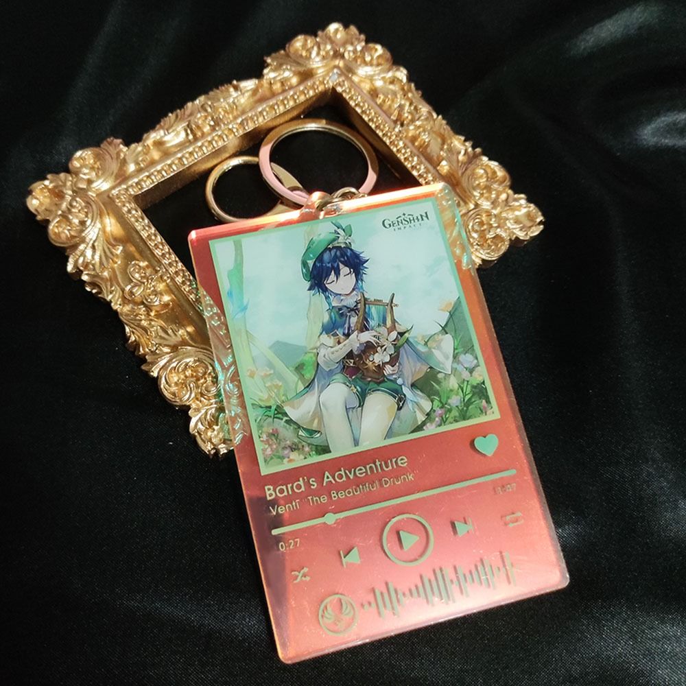 [READYSTOCKS] Genshin Impact Keychain Holographic Rainbow Genshin ...