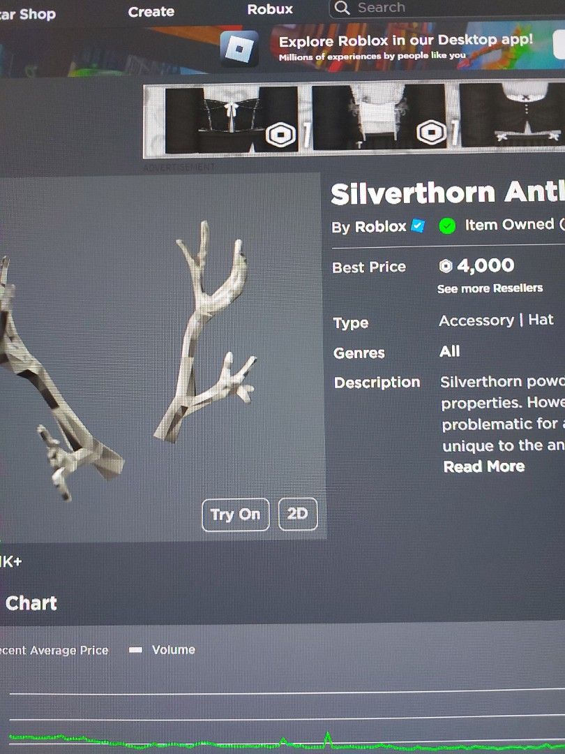 Roblox Silverthorn Antlers, Video Gaming, Gaming Accessories, In-Game ...
