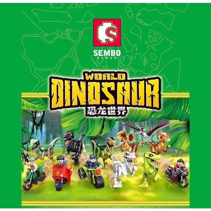 SEMBO BLOCK 205009-205016WORLD DINOSAUR SET OF 8 IN 1 BUILDING BLOCKS ...