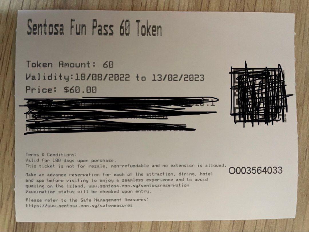 Sentosa Fun Pass 60 Token, Tickets & Vouchers, Vouchers on Carousell
