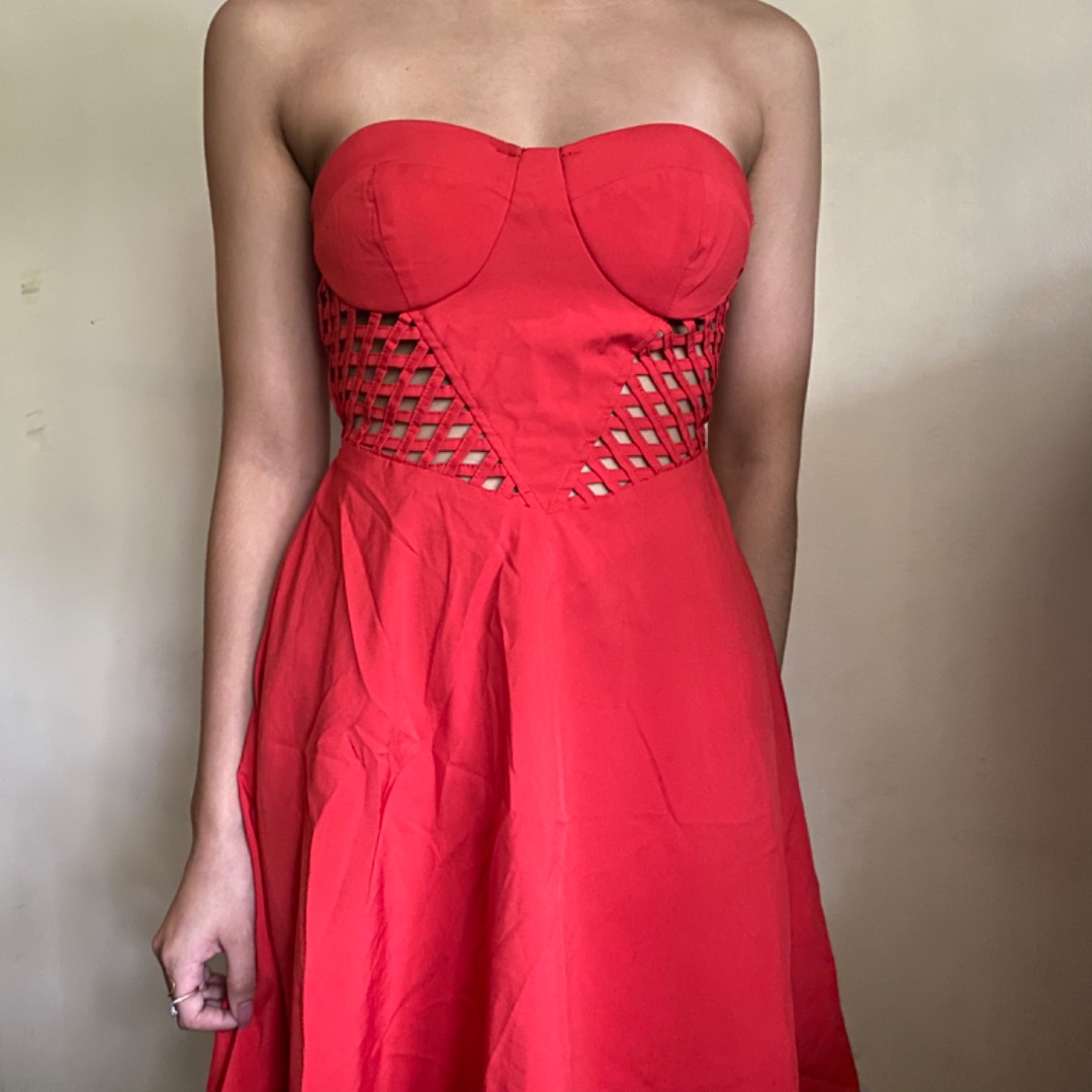 Sexy Red Tube Dress, Women's Fashion, Dresses & Sets, Dresses on Carousell