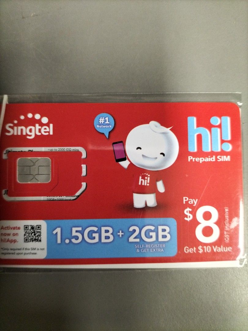 Singtel Prepaid Card/SIM $10 value, Everything Else on Carousell