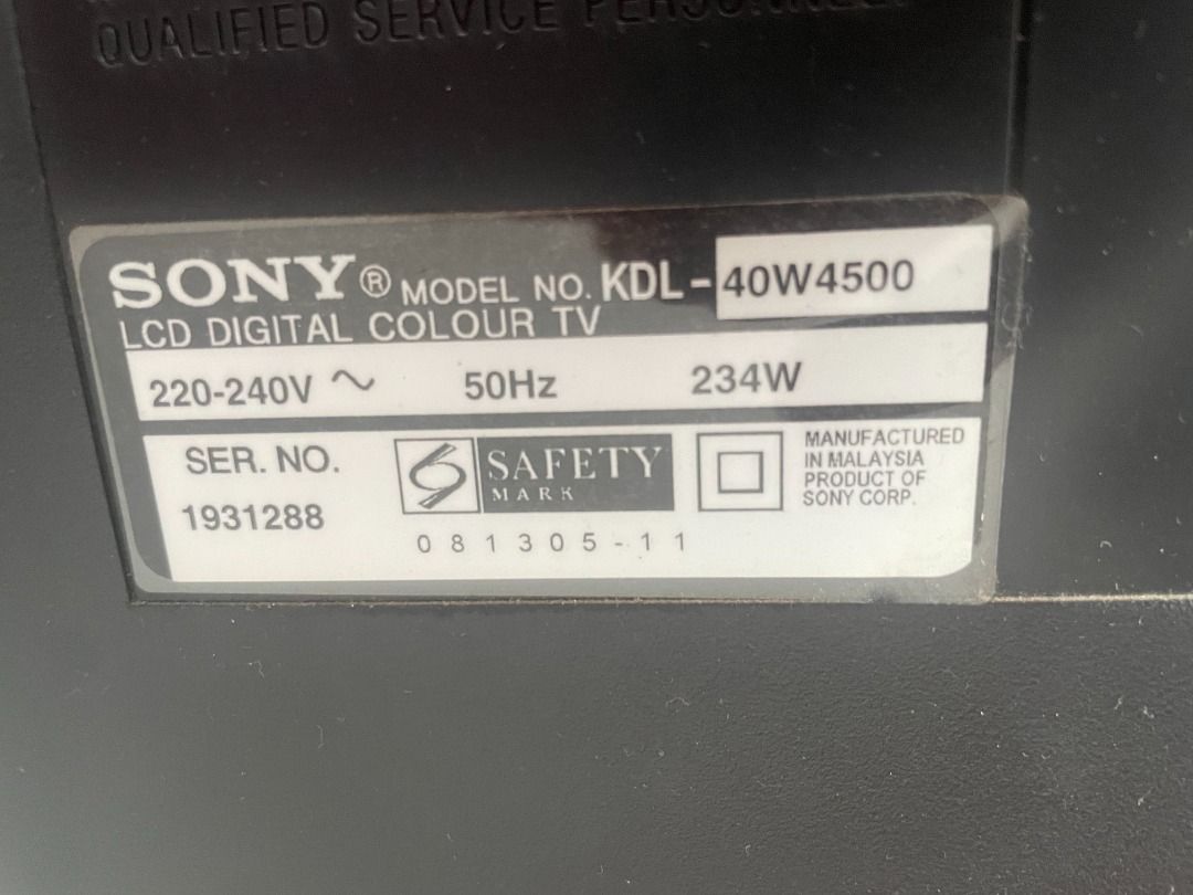 Sony Bravia KDL-40W4500 40' LCD TV, TV & Home Appliances, TV ...