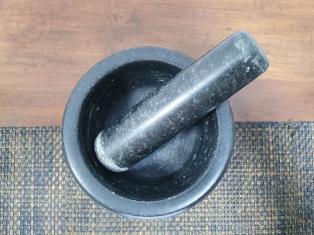 Stone Mortar and Pestle Pounder grinder, Furniture & Home Living ...