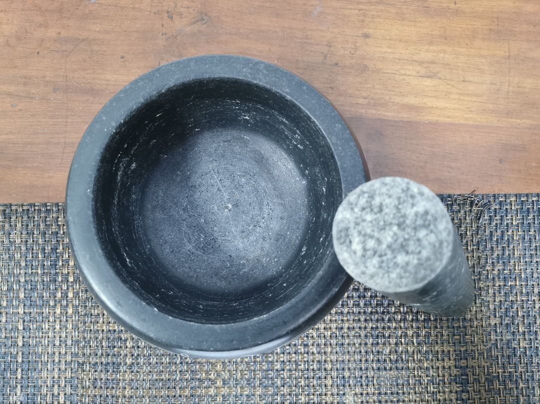 Stone Mortar and Pestle Pounder grinder, Furniture & Home Living ...
