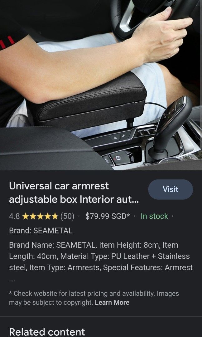 Storage arm rest, Car Accessories, Accessories on Carousell