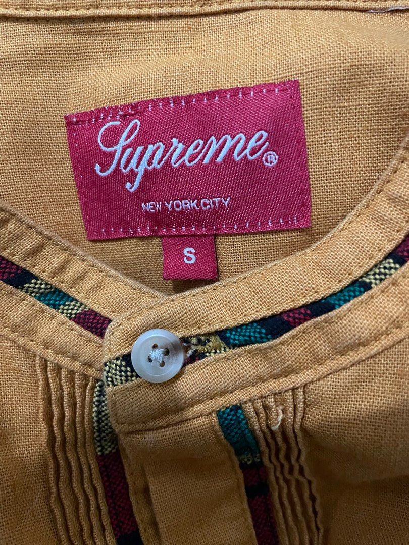 Supreme Shirt collar band short sleeve, Fesyen Pria, Pakaian , Atasan ...