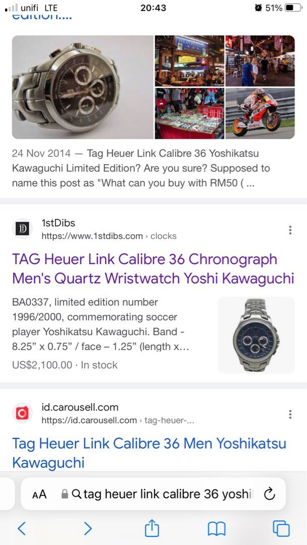 Tag Heuer Link Calibre 36 Yoshikatsu Kawaguchi Junk for repair and ...