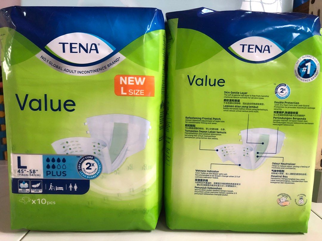 Tena Adult Diaper (L) 2 packs, Beauty & Personal Care, Sanitary Hygiene ...