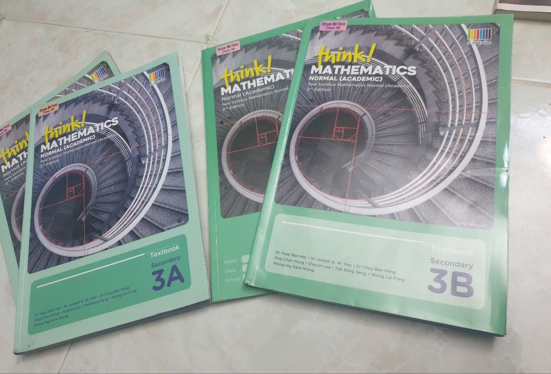 THINK Mathematics Sec 3 Textbooks - 3A and 3B, Hobbies & Toys, Books ...