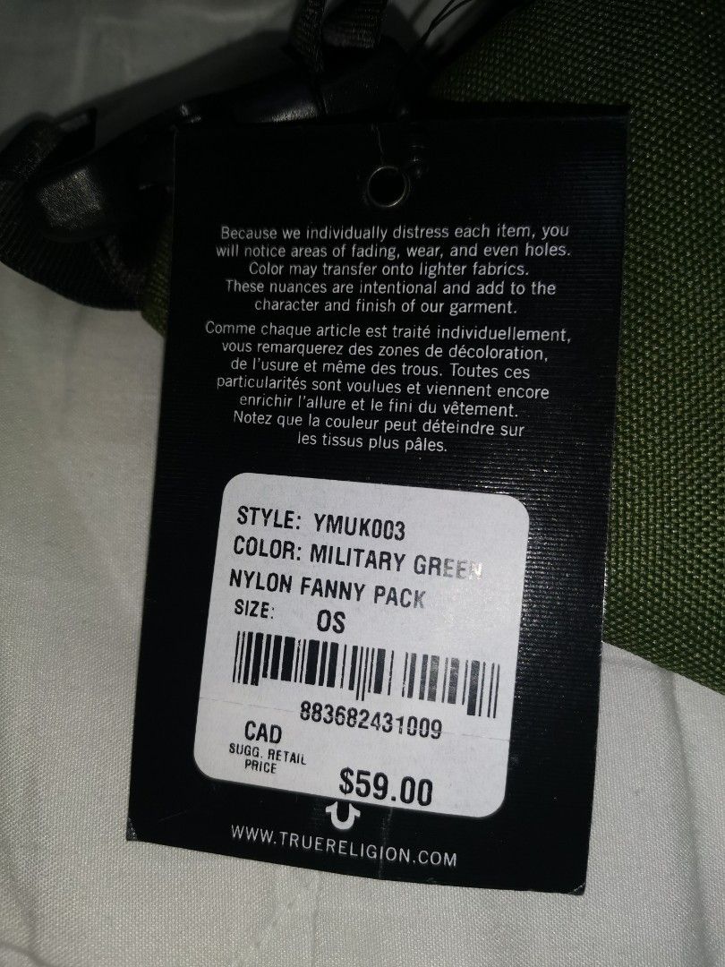 TRUE RELIGION | Army Green Fanny Pack, Men's Fashion, Bags, Belt bags ...
