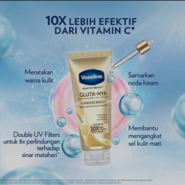 Vaseline Gluta Hya Flawless Bright 200ml, Kesehatan & Kecantikan, Kulit, Sabun & Tubuh di Carousell