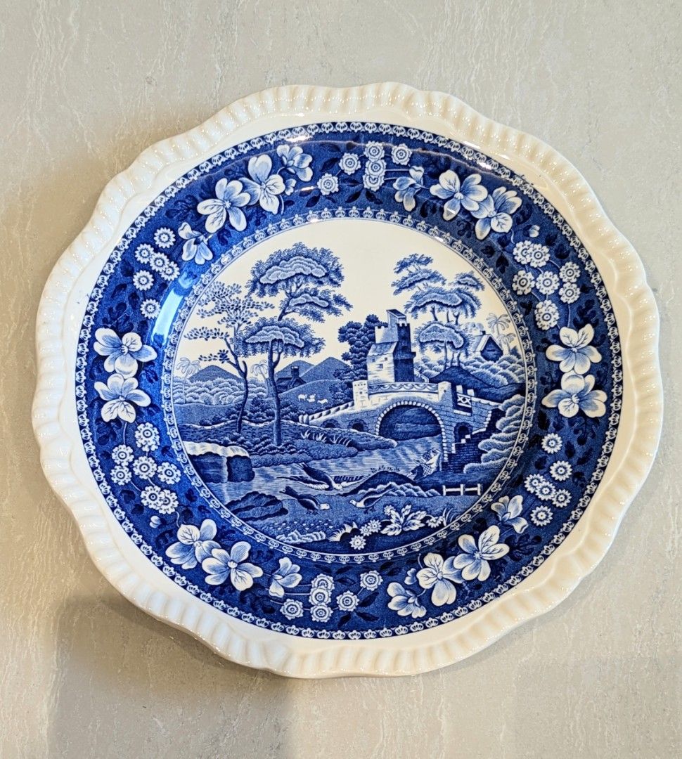Very Rare Spode Blue Tower C.1814 V plate, Furniture & Home Living ...