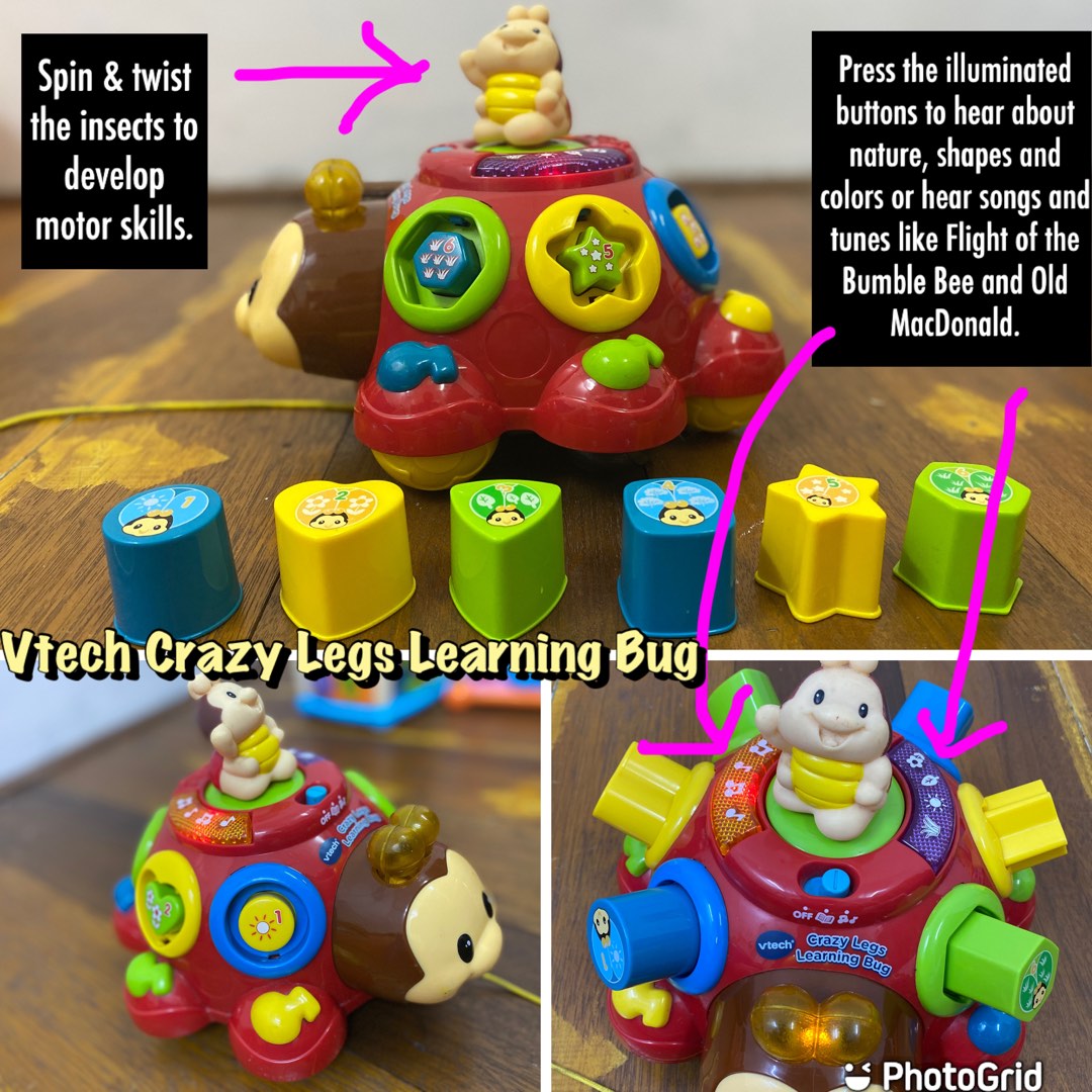 Vtech Crazy Caterpillar Learning Bug Baby Toys, Babies & Kids, Infant ...