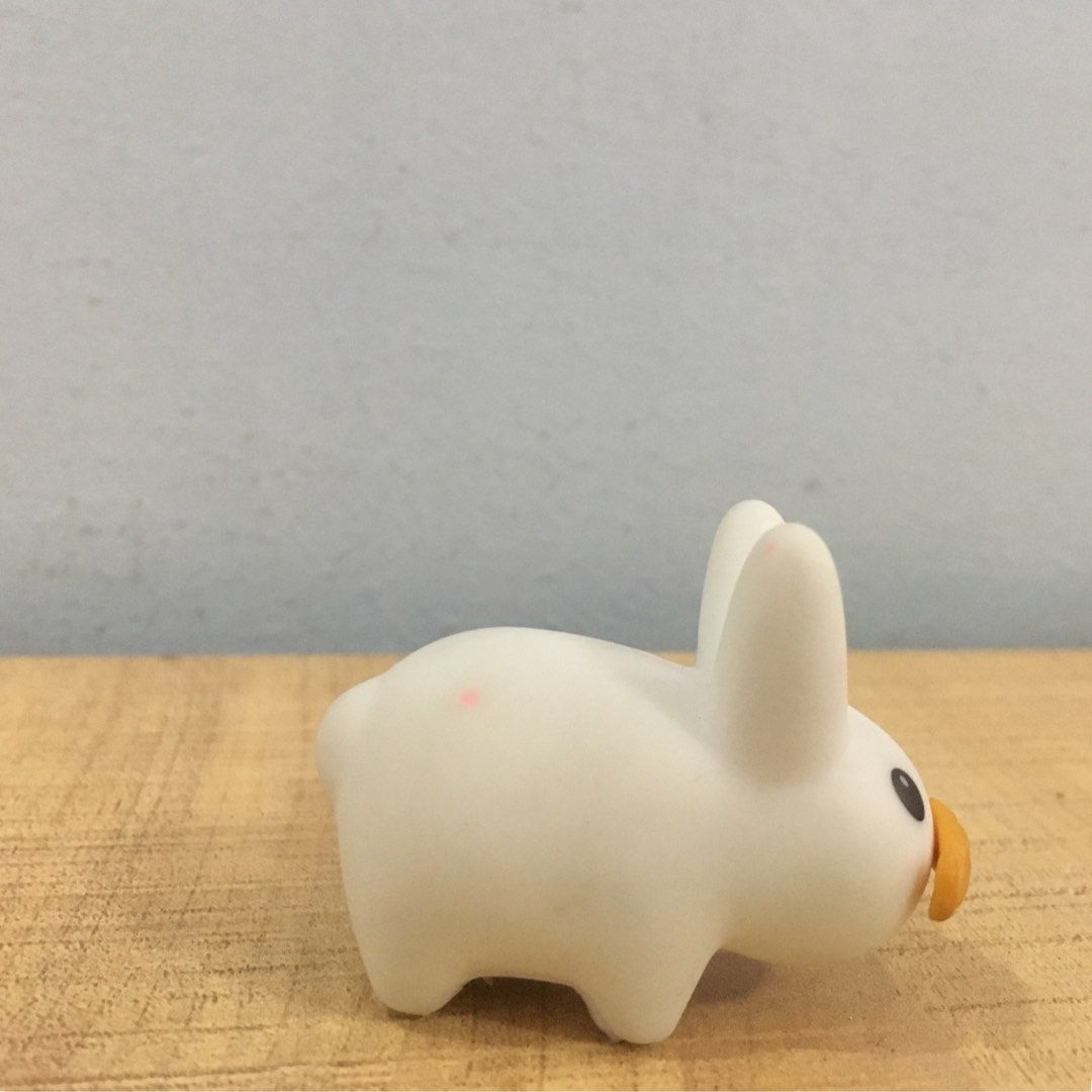 White Stache Happy Labbit (Mini), Hobbies & Toys, Toys & Games on Carousell