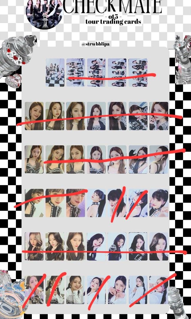 [wtt Wts] Itzy Checkmate World Tour Trading Card Pcs Yeji Lia