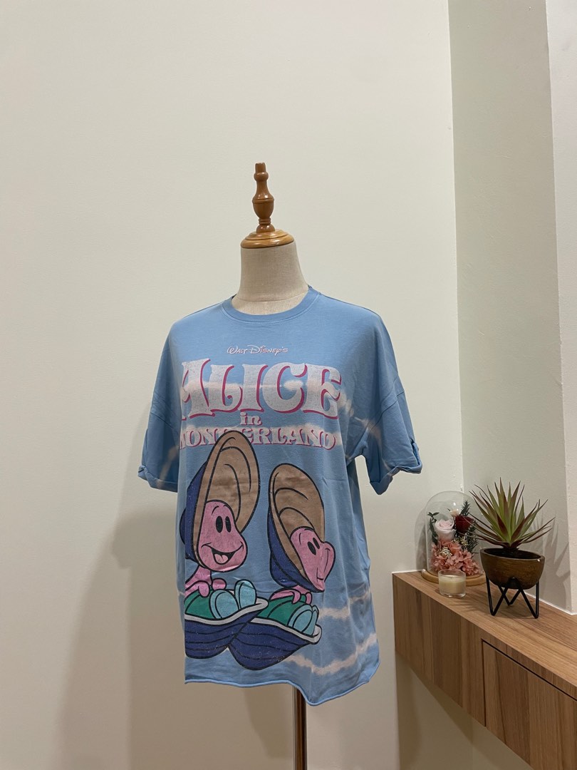y2k bershka alice in wonderland oversized tee tshirt, Women's Fashion, Tops, Shirts on Carousell