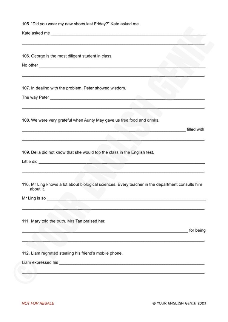 150 Synthesis Practice Questions + A Fully Annotated Answer Key (PSLE ...