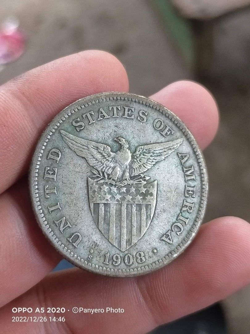 1908s one peso uspi silver coin, Hobbies & Toys, Memorabilia ...