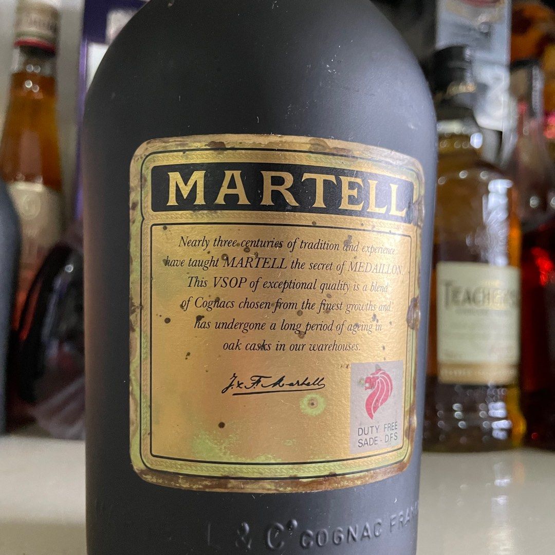 1L Martell VSOP 1980s cognac vintage green medallion sign with leader ...