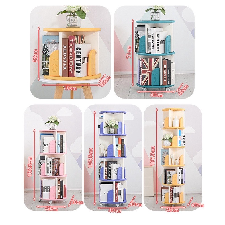 360° rotating and movable kids bookshelf / book shelf for children ...