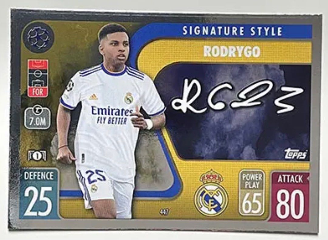 447 Rodrygo Signature Style (Real Madrid CF) Match Attax 2021/22 ...