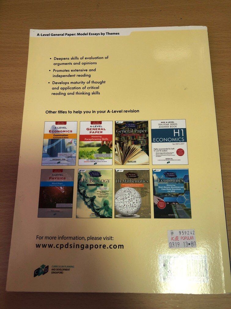 A Level General Paper Model Essay, Hobbies & Toys, Books & Magazines ...