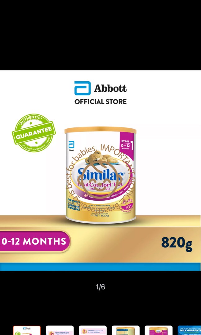 Abbott Similac Total Comfort H.A. 2-FL Stage 1 Infant Formula 820g ...