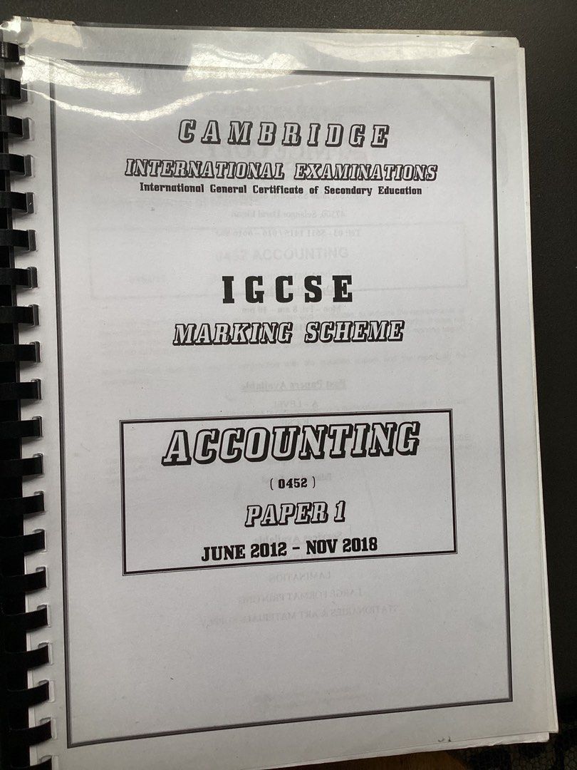 Accounting Igcse Marking Scheme Hobbies And Toys Books And Magazines