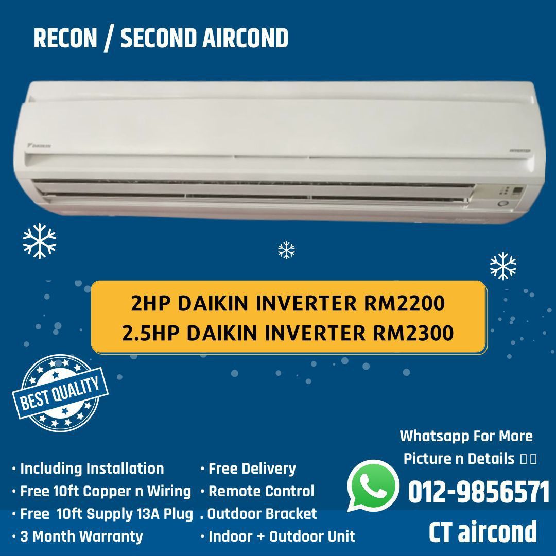 Aircond Daikin Inverter 2hp Hh023, TV & Home Appliances, Air ...