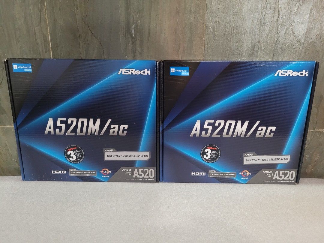 ASRock A520M/AC Micro-ATX Motherboard - AM4, Computers & Tech, Parts ...