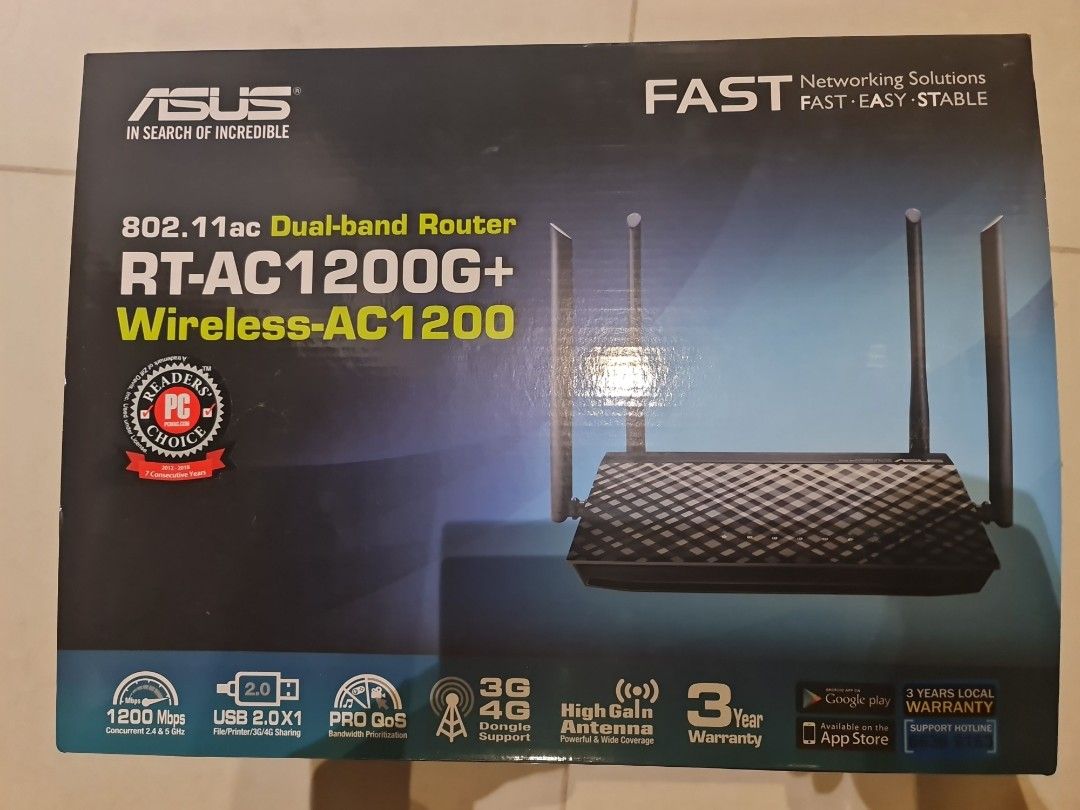 ASUS 802.11ac Dual-Band Router RT-AC1200G+, Computers & Tech, Office ...