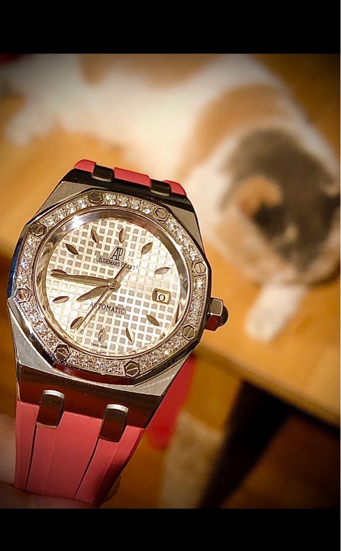 Audemars Piguet AP Lady Royal Oak Diamond Automatic Watch on AP pink ...
