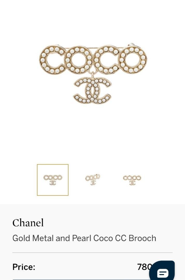 SALE Authentic Chanel Pearl CoCo Brooch, Luxury, Accessories on Carousell